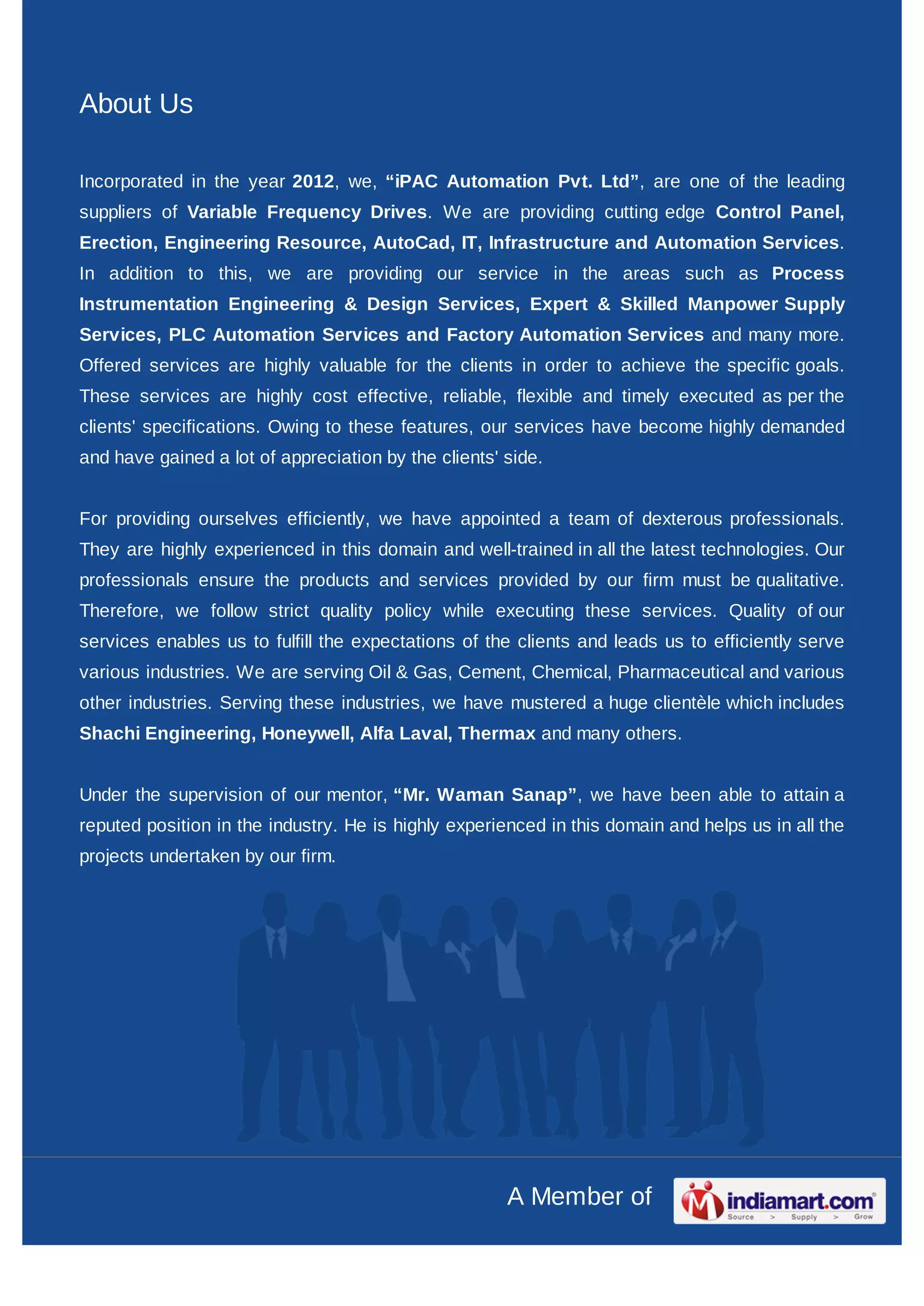 iPAC Automation Pvt. Ltd., Pune, Automation Services & Variable Frequency Drives | PDF