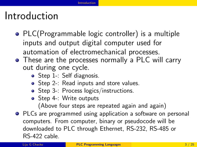 PLC Programming Languages | PDF