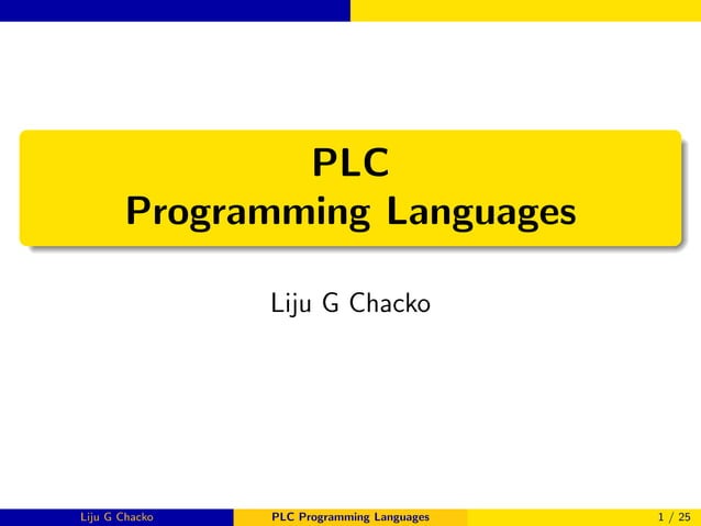 PLC Programming Languages Summary | PPT
