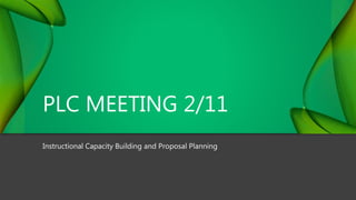 Plc meeting presentation | PPTX | Educational Assessment | Education