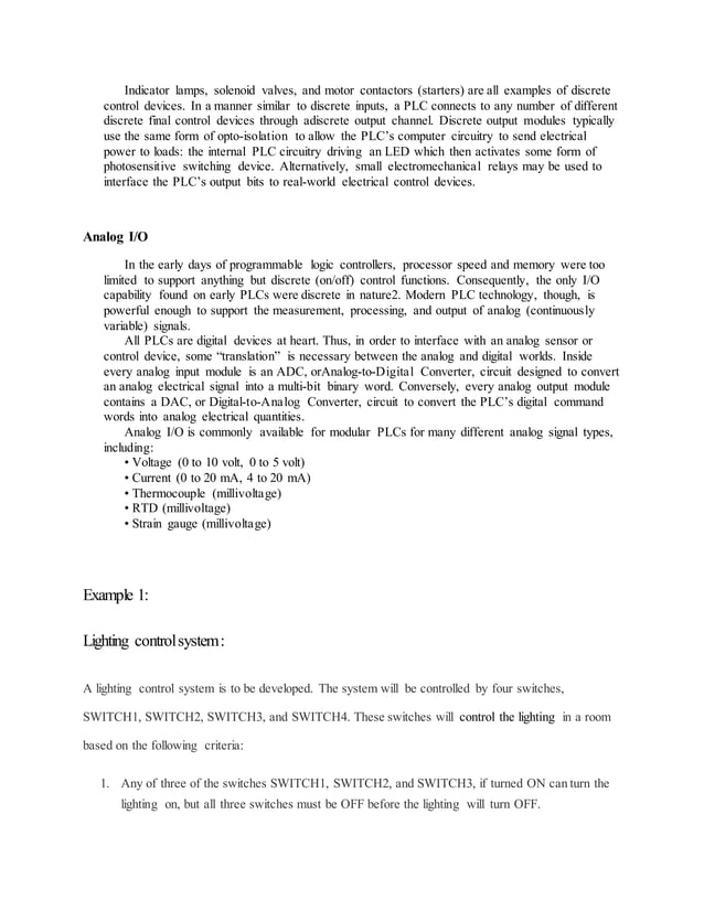 Plc notes | DOCX | Operating Systems | Computer Software and Applications