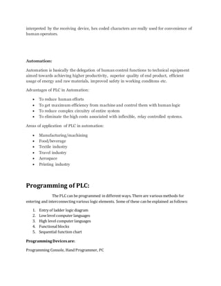 Plc notes | DOCX