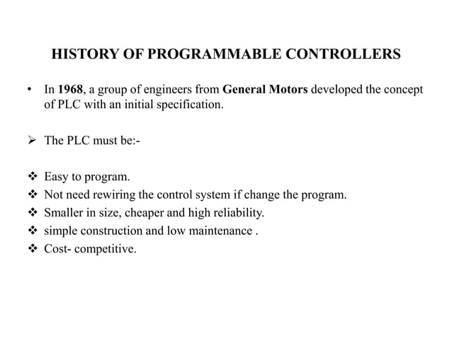 Plc (PROGRAMMABLE LOGIC CONTROLLER) | PPTX | Operating Systems | Computer Software and Applications