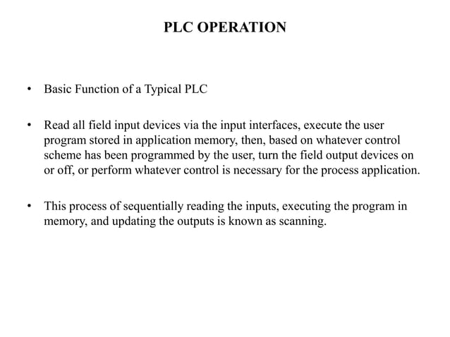 Plc (PROGRAMMABLE LOGIC CONTROLLER) | PPTX | Operating Systems | Computer Software and Applications