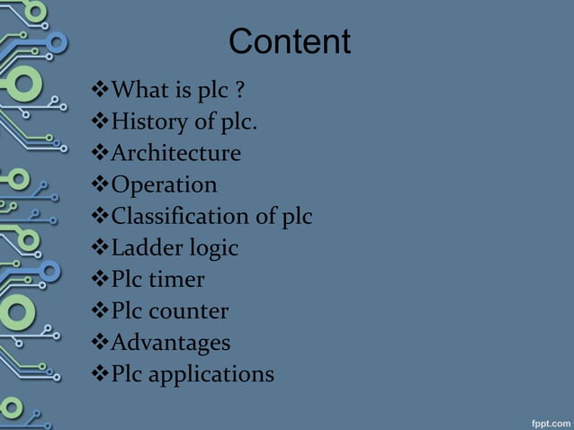 programmable logical controller(PLC) | PPT