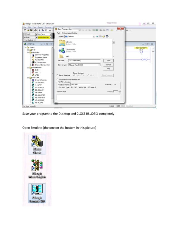 PLC_procedure, installing RX-LOGIX for PLC ladder logic simulation | PDF