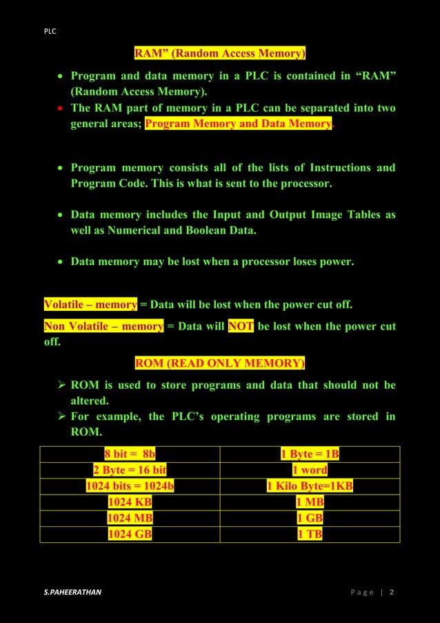 PLc Memory & Addressing | PDF