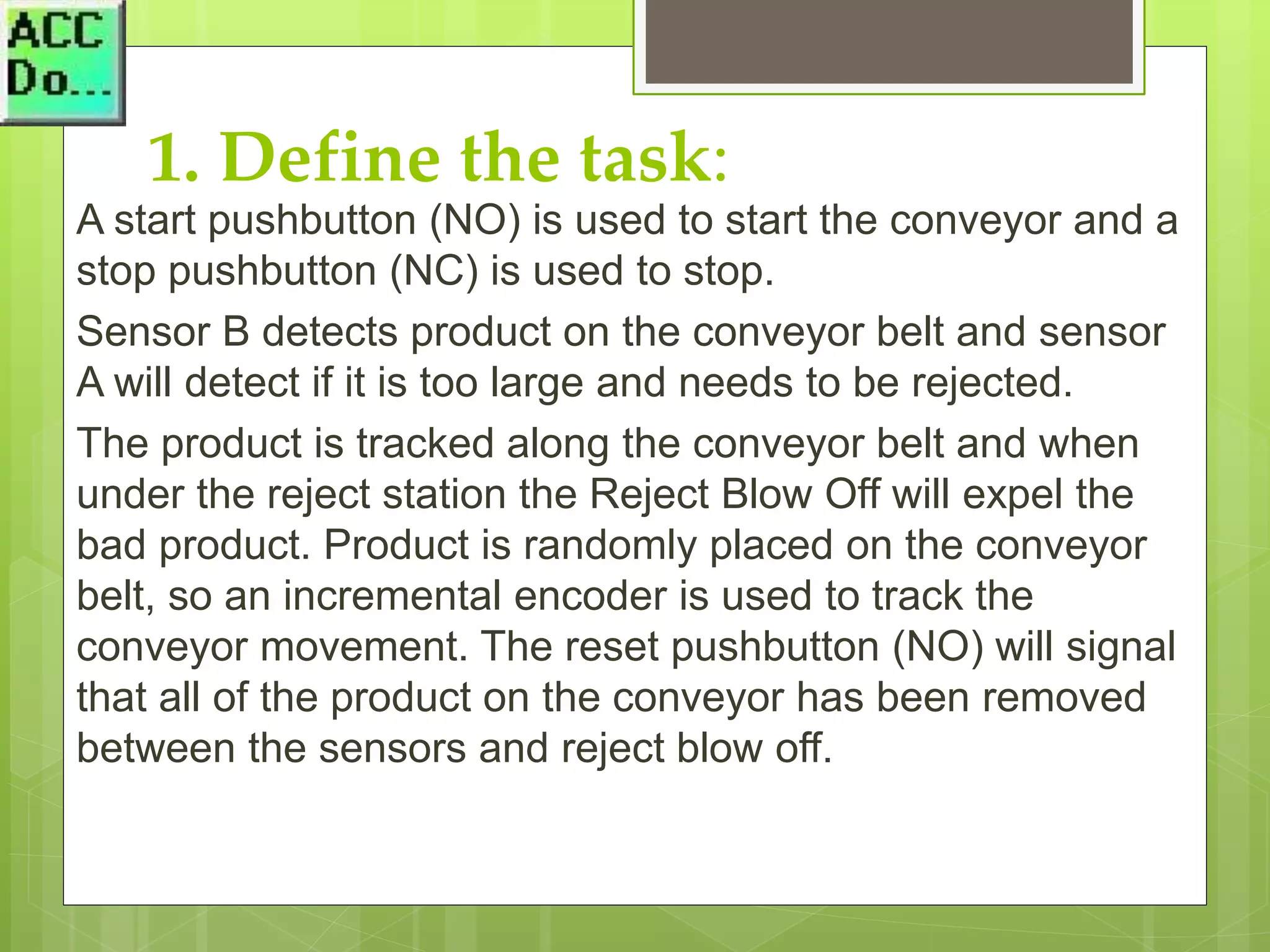 PLC Programming Example - Conveyor Reject (Shift Register) | PPTX