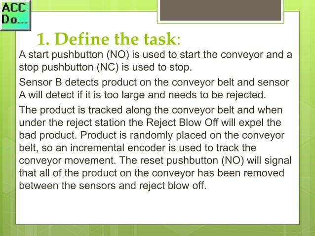Plc Programming Example Conveyor Reject Shift Register Ppt