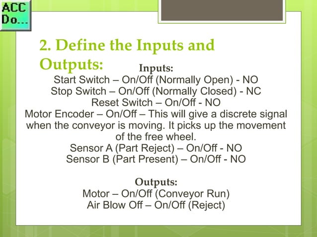 PLC Programming Example - Conveyor Reject (Shift Register) | PPTX | Computing | Technology ...