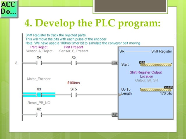 PLC Programming Example - Conveyor Reject (Shift Register) | PPTX | Computing | Technology ...