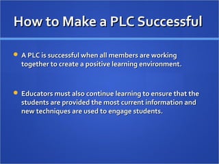 PLCs By: Emily Lehmann | PPT