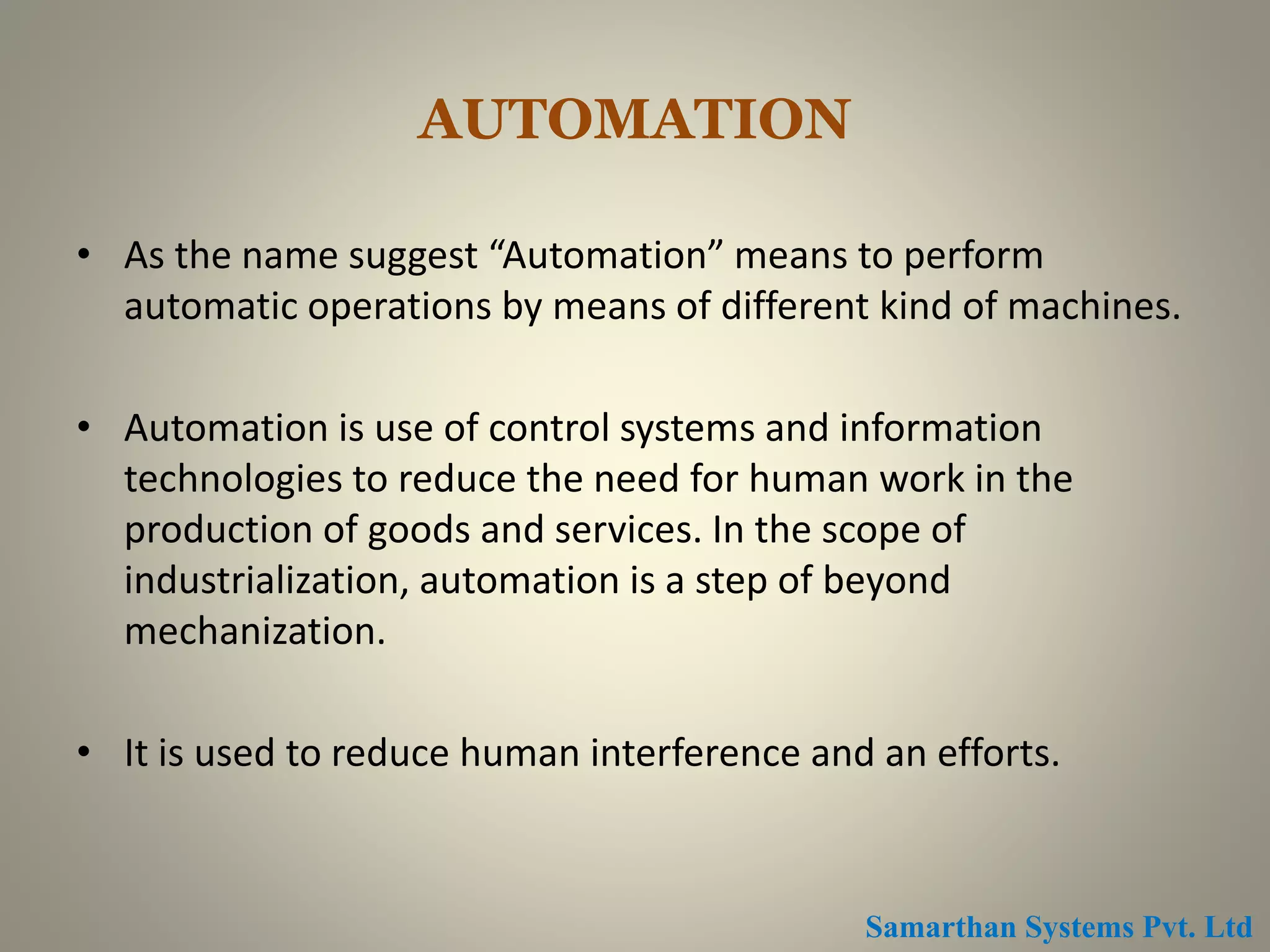 PLC and SCADA Automation | PPT