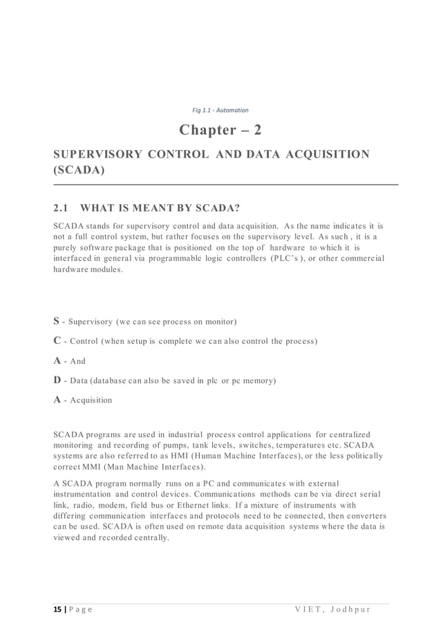 Plc & scada Training Report | DOCX