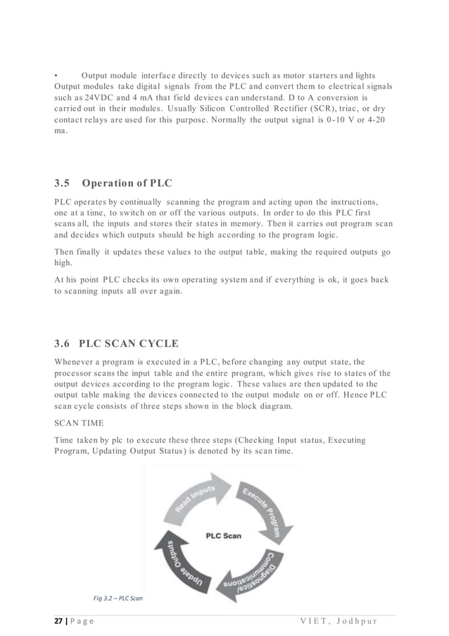 Plc & scada Training Report | DOCX