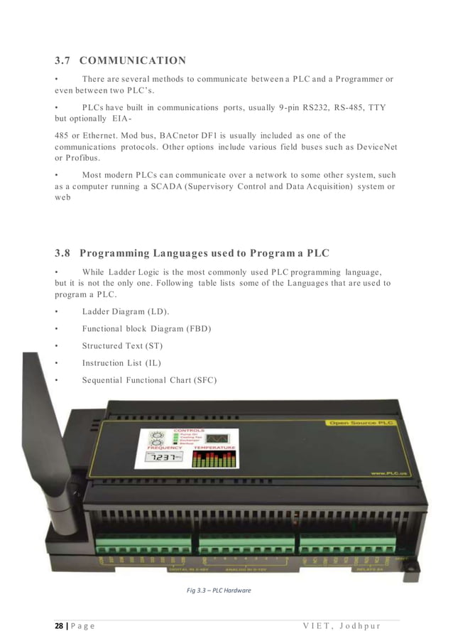 Plc & scada Training Report | DOCX