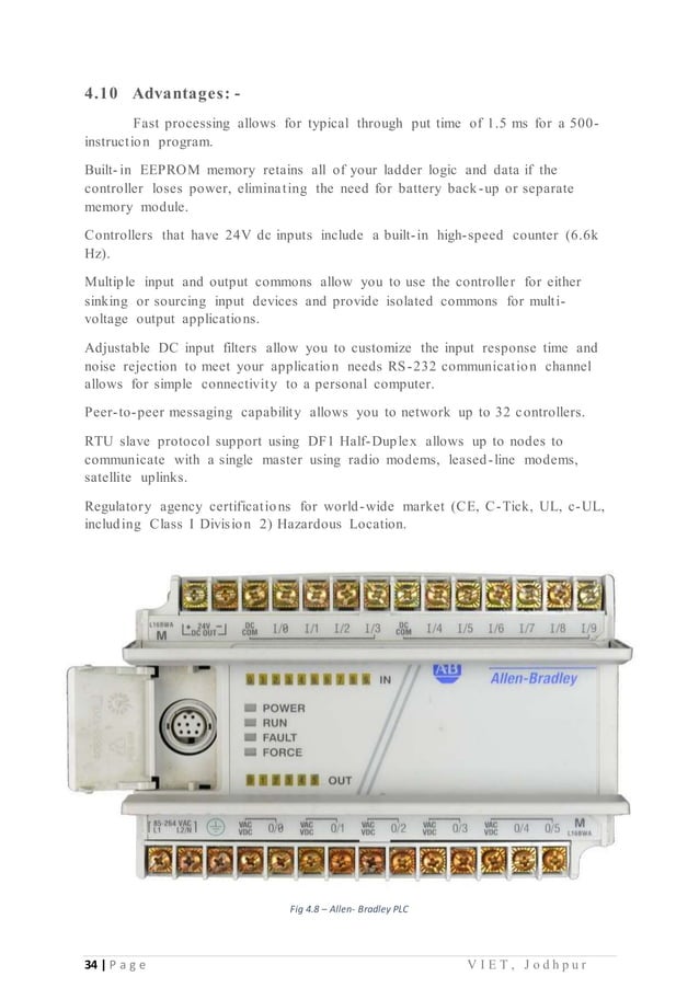 Plc & scada Training Report | DOCX