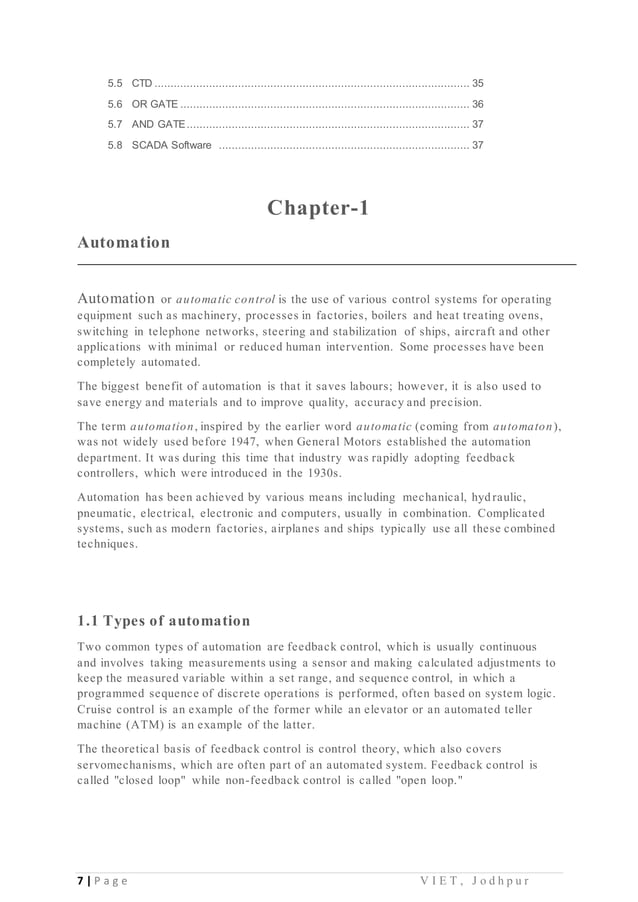 Plc & scada Training Report | DOCX