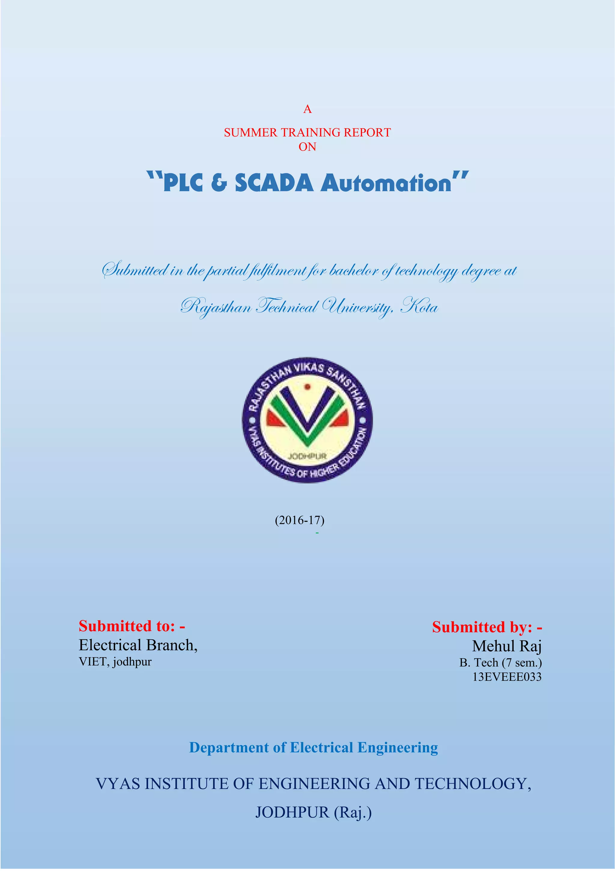 Plc & scada report 2 | PDF