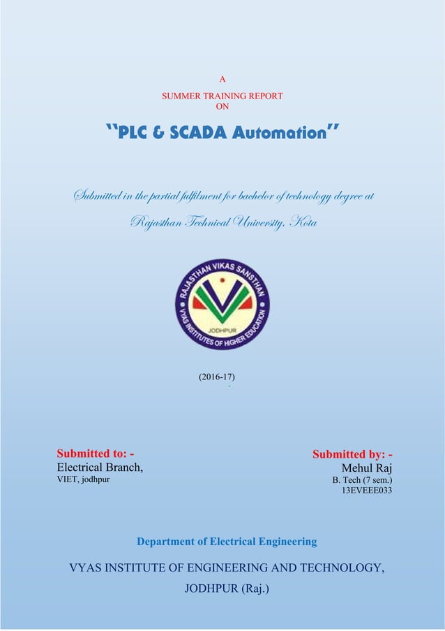 Plc & scada report 2 | PDF