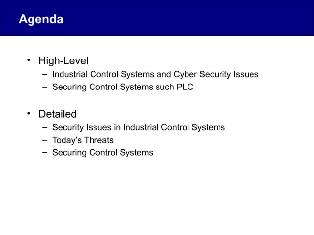Control system including PLC cybersecurity | PPT