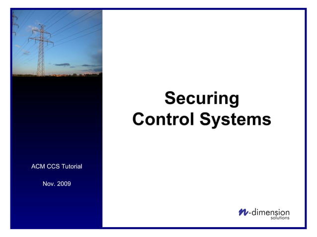 Control system including PLC cybersecurity | PPT