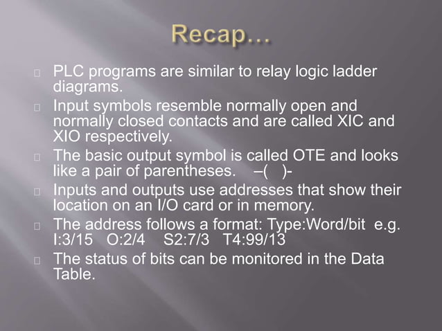 Basic PLC Symbols and Addresses in LogixPro | PPTX | Computer ...