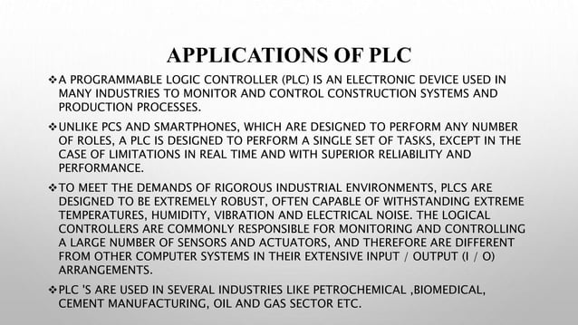 PLC SYSTEMS.pptx | Computer Software and Applications | Computing