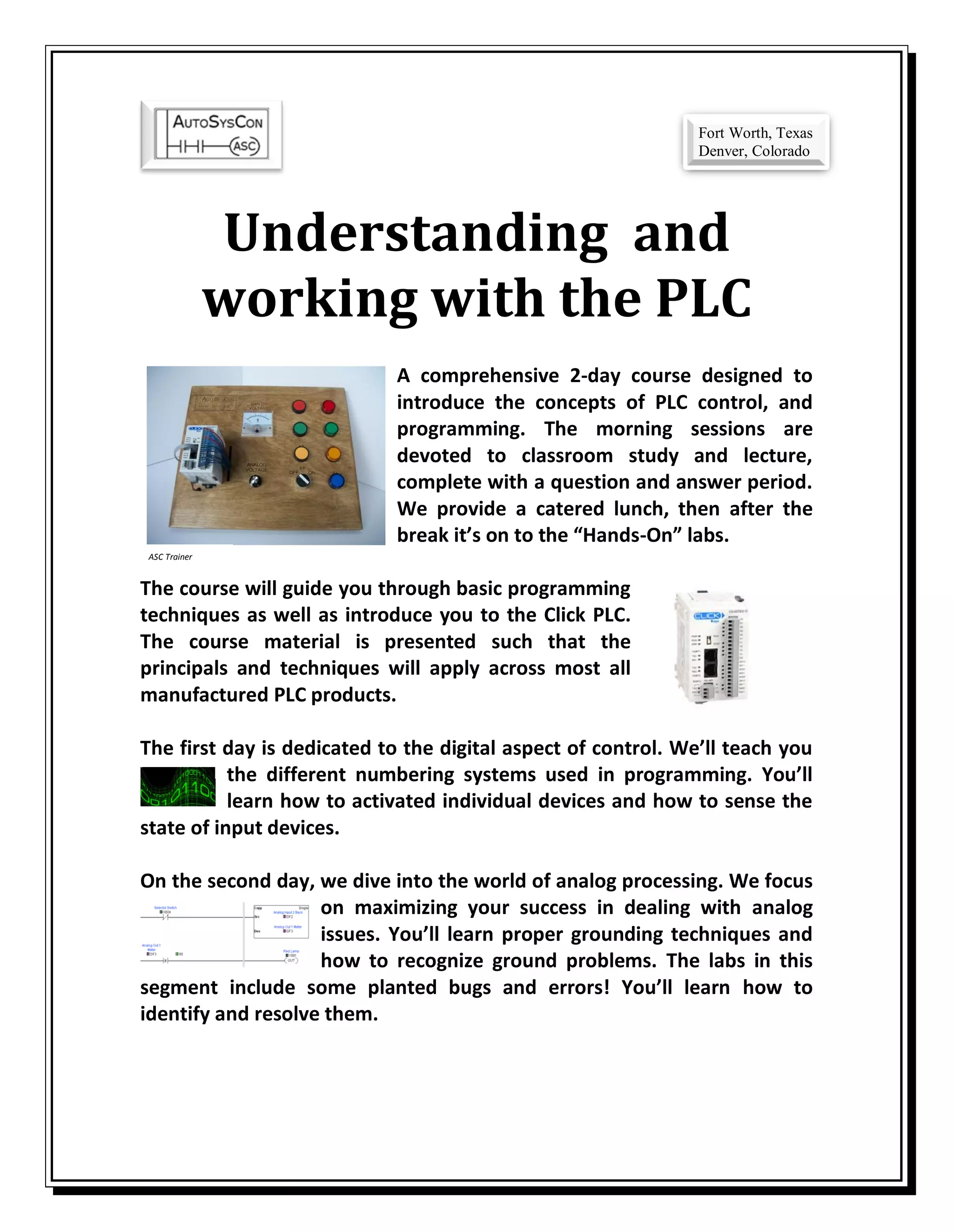 Plc training flyerr2 | PDF