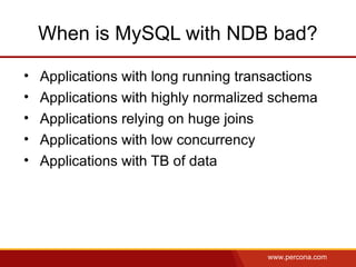 Percona Live 2012PPT: MySQL Cluster And NDB Cluster | PDF