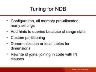 Percona Live 2012PPT: MySQL Cluster And NDB Cluster | PDF