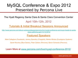 Percona Live 2012PPT: MySQL Cluster And NDB Cluster | PDF