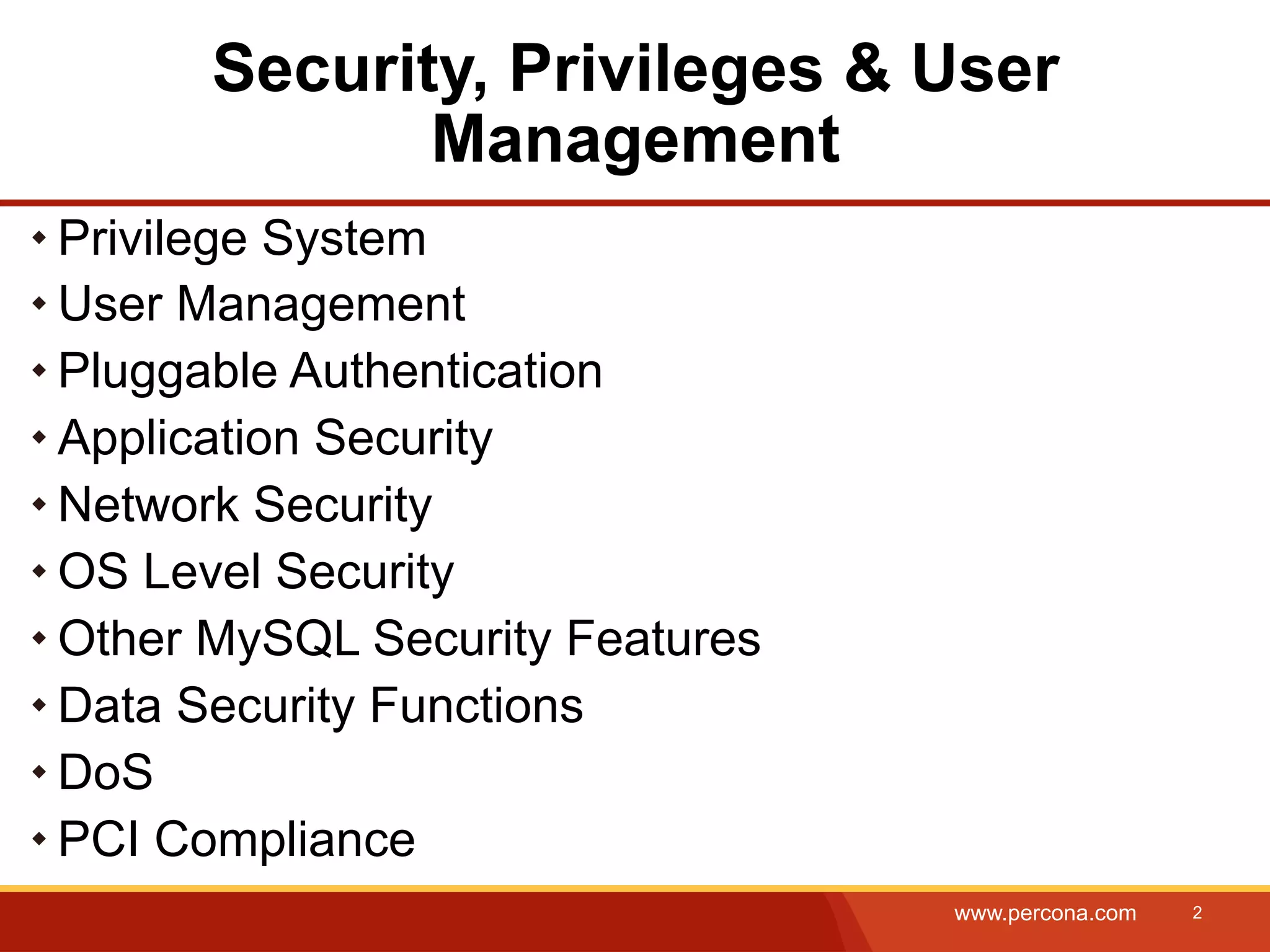 Percona Live 2012PPT：mysql-security-privileges-and-user-management | PPT