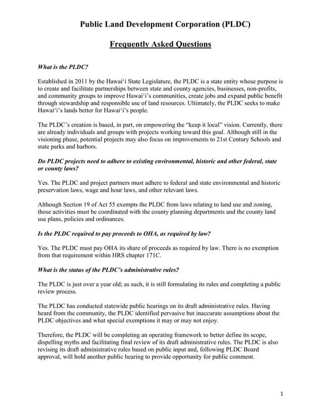 Pldc faq final | PDF