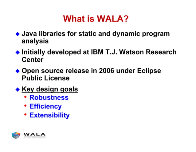 PLDI WALA Tutorial | PPT