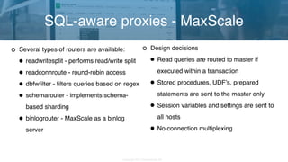 MySQL Load Balancers - MaxScale, ProxySQL, HAProxy, MySQL Router & nginx - A Close Up Look | PDF ...