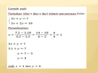 PLDV KEL. VAJRI PERSAMAAN LINIER DUA VARIABEL | PPT