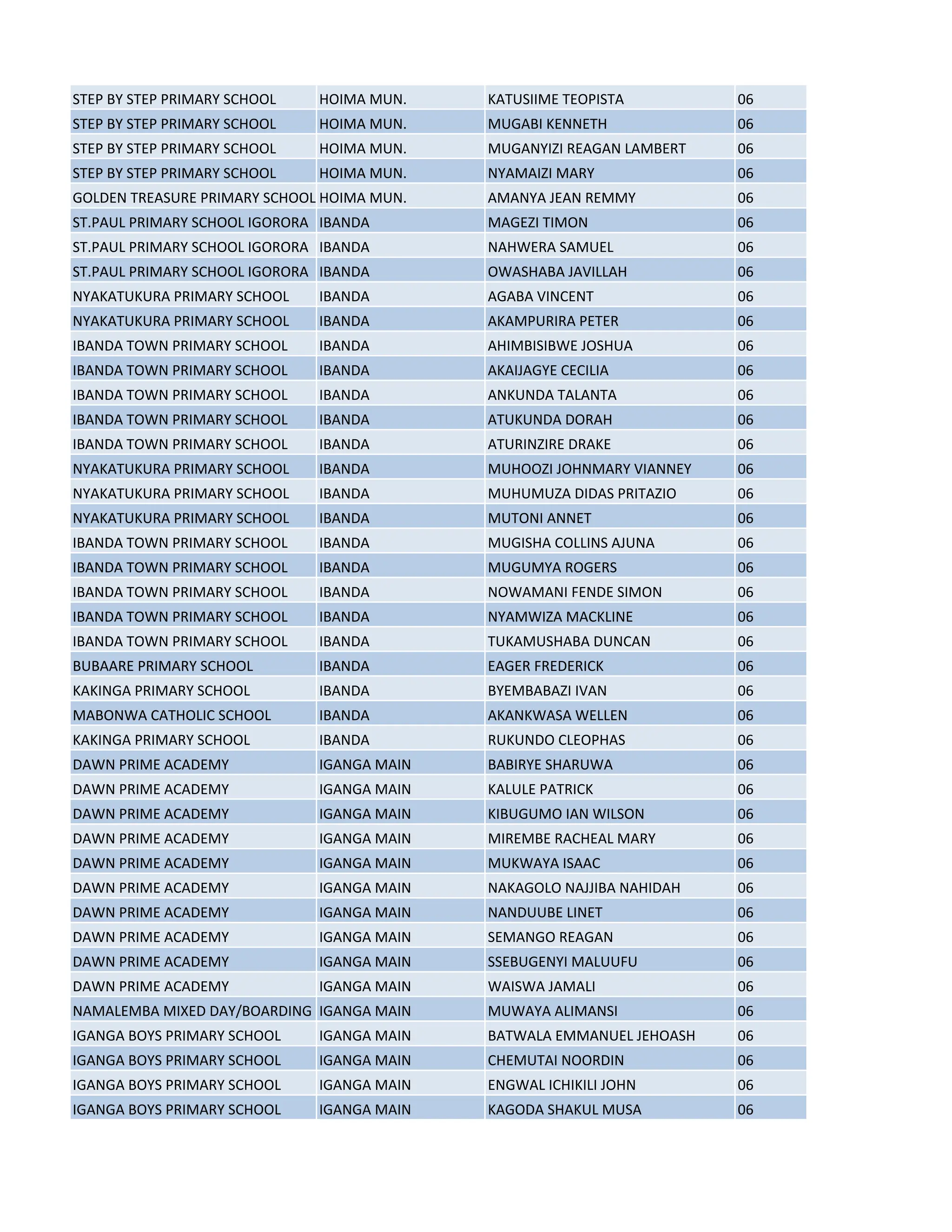 PLE-statistics document for primary schs | PDF