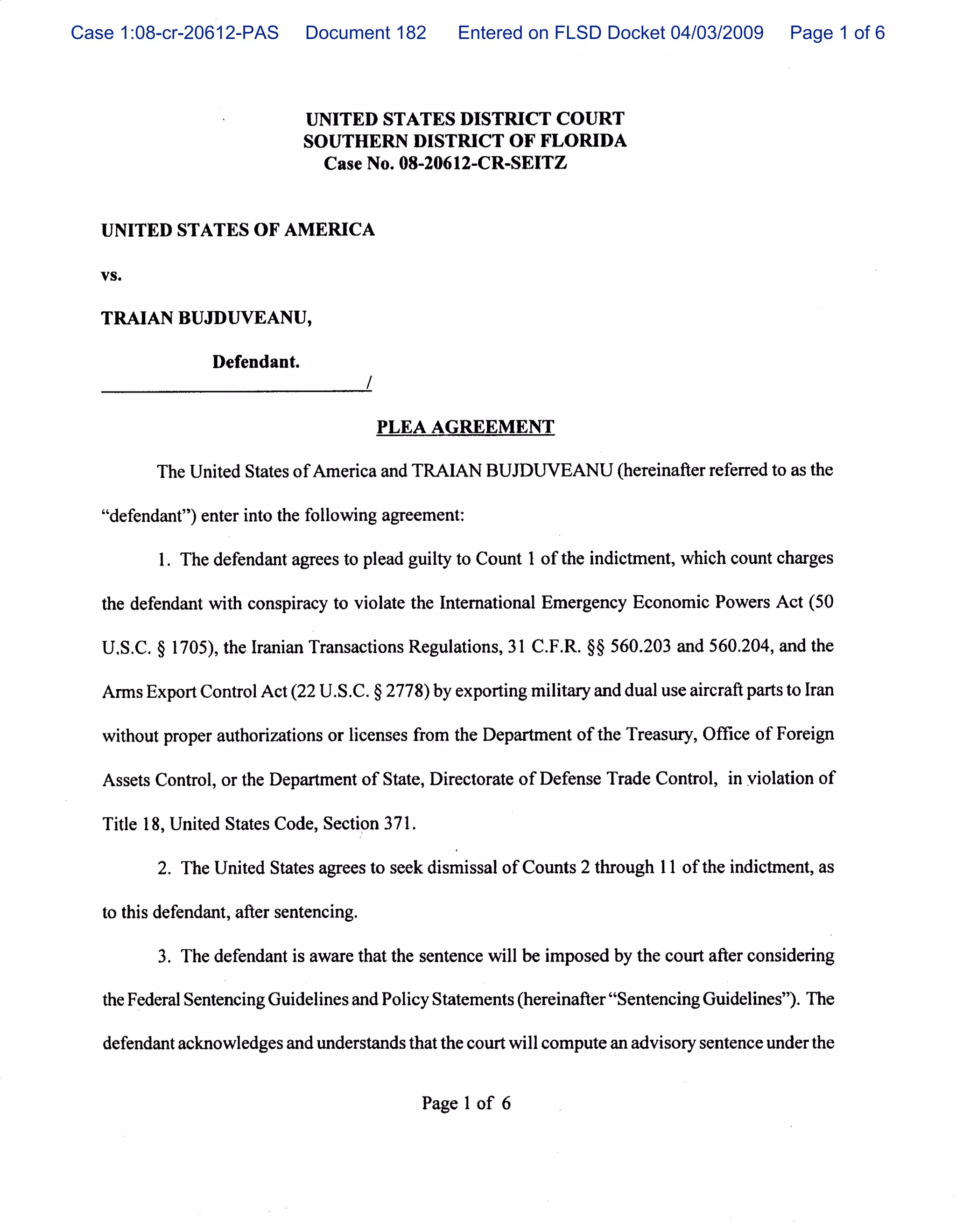 Plea agreement | PDF