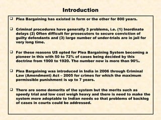Plea bargaining and its applicability in the Indian System | PPT ...
