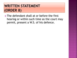 Pleadind and written statement CPC | PPTX