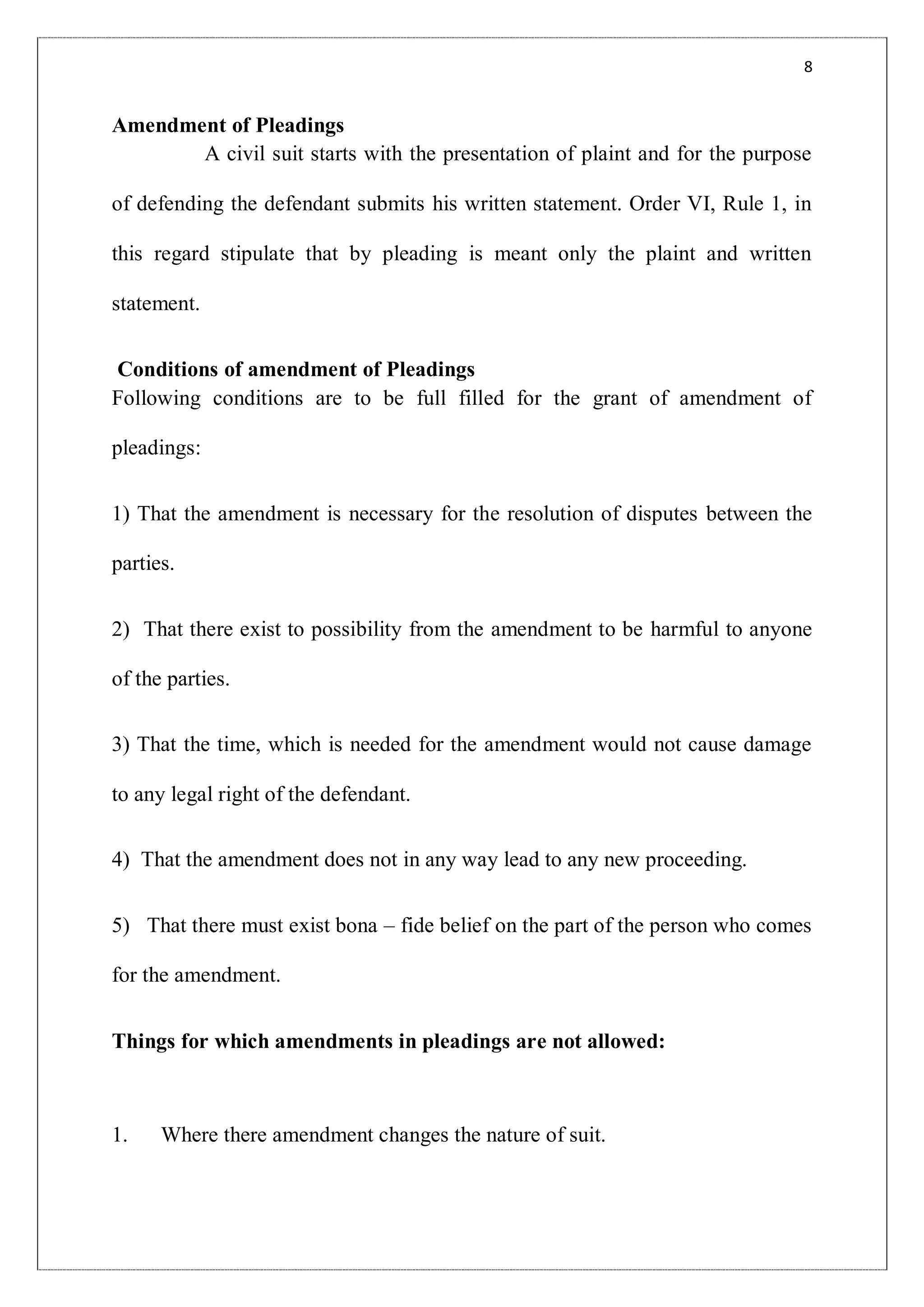 Pleadings and its essentials | PDF