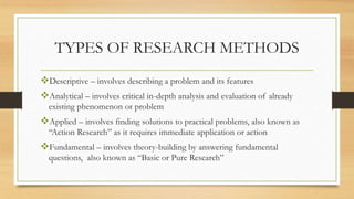 Introduction to Research Methods by Shraddha Pandit | PPTX
