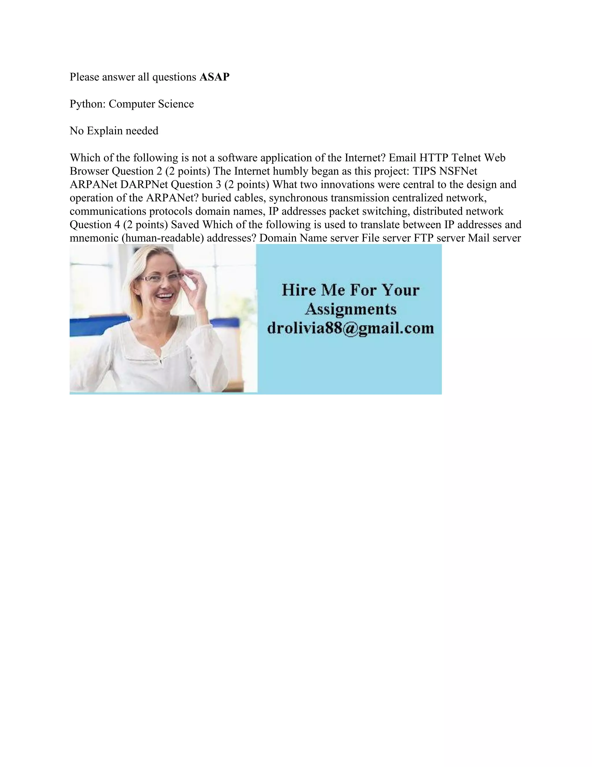 Please Answer All Questions Asap Python Computer Science No Explain N 1 Pdf
