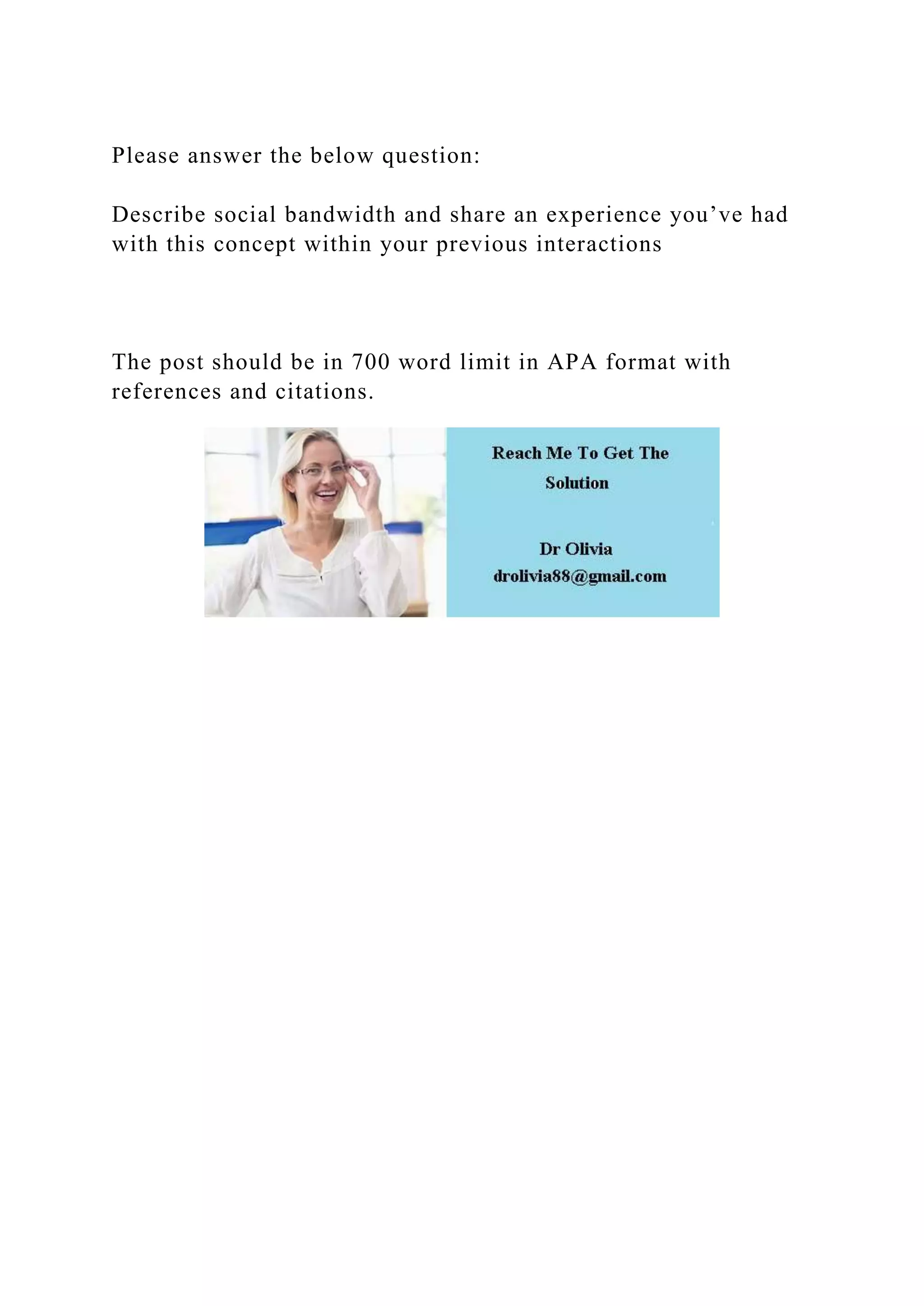 Please answer the below questionDescribe social bandwidth and s.docx