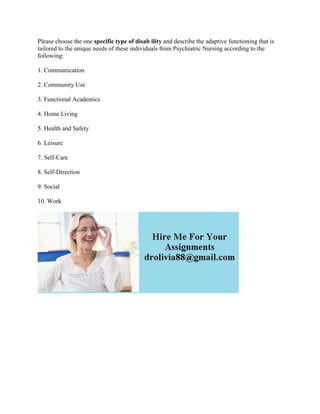 Please choose the one specific type of disability and describe the ada.docx