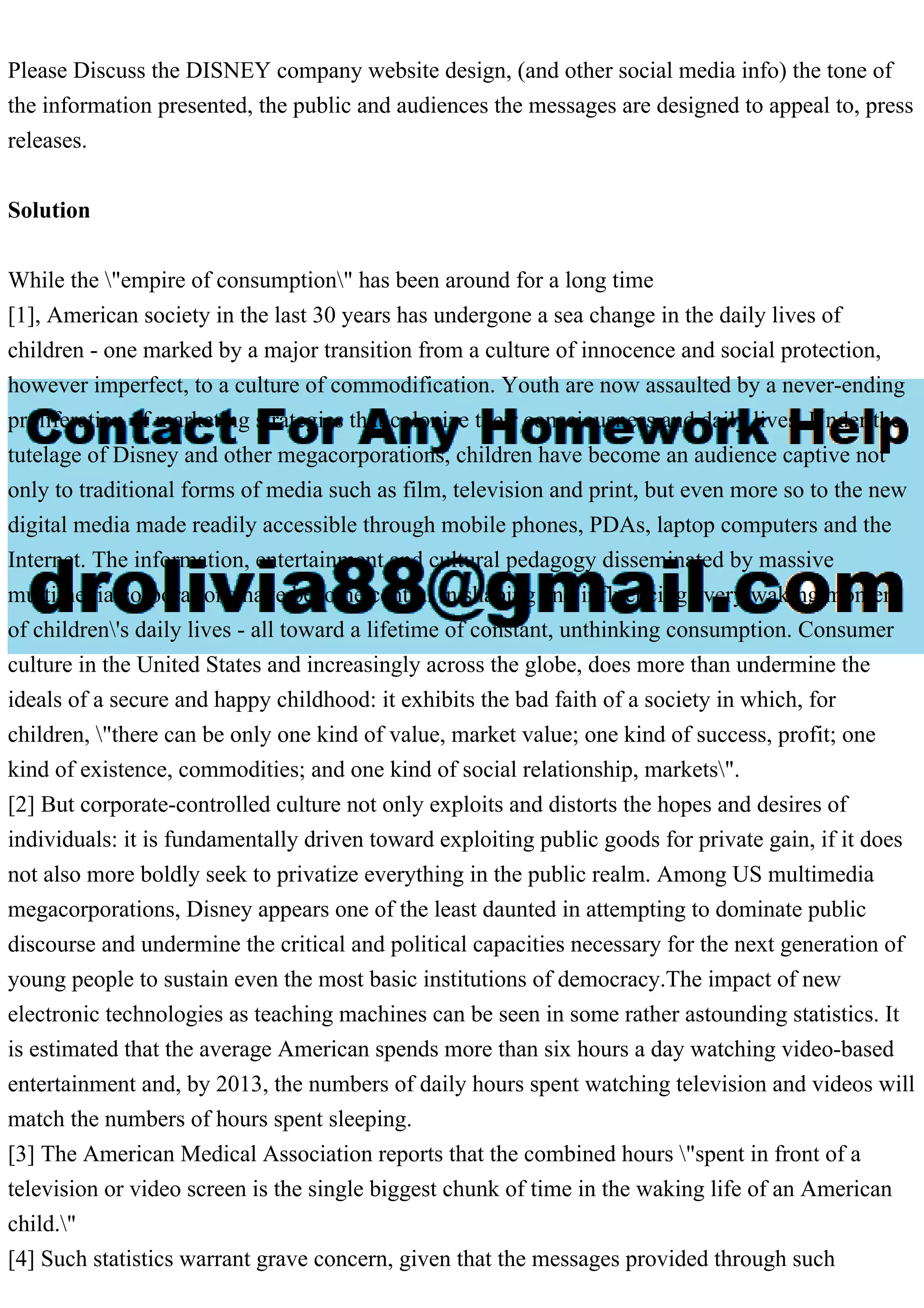 Please Discuss the DISNEY company website design, (and other social .pdf