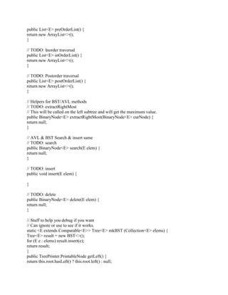 Please finish everything marked TODO- BST-java import java-util-Arra.docx