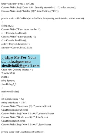 Please follow the code and comments for description and outputs C.pdf ...