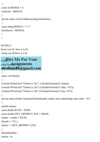 Please follow the code and comments for description and outputs C.pdf ...